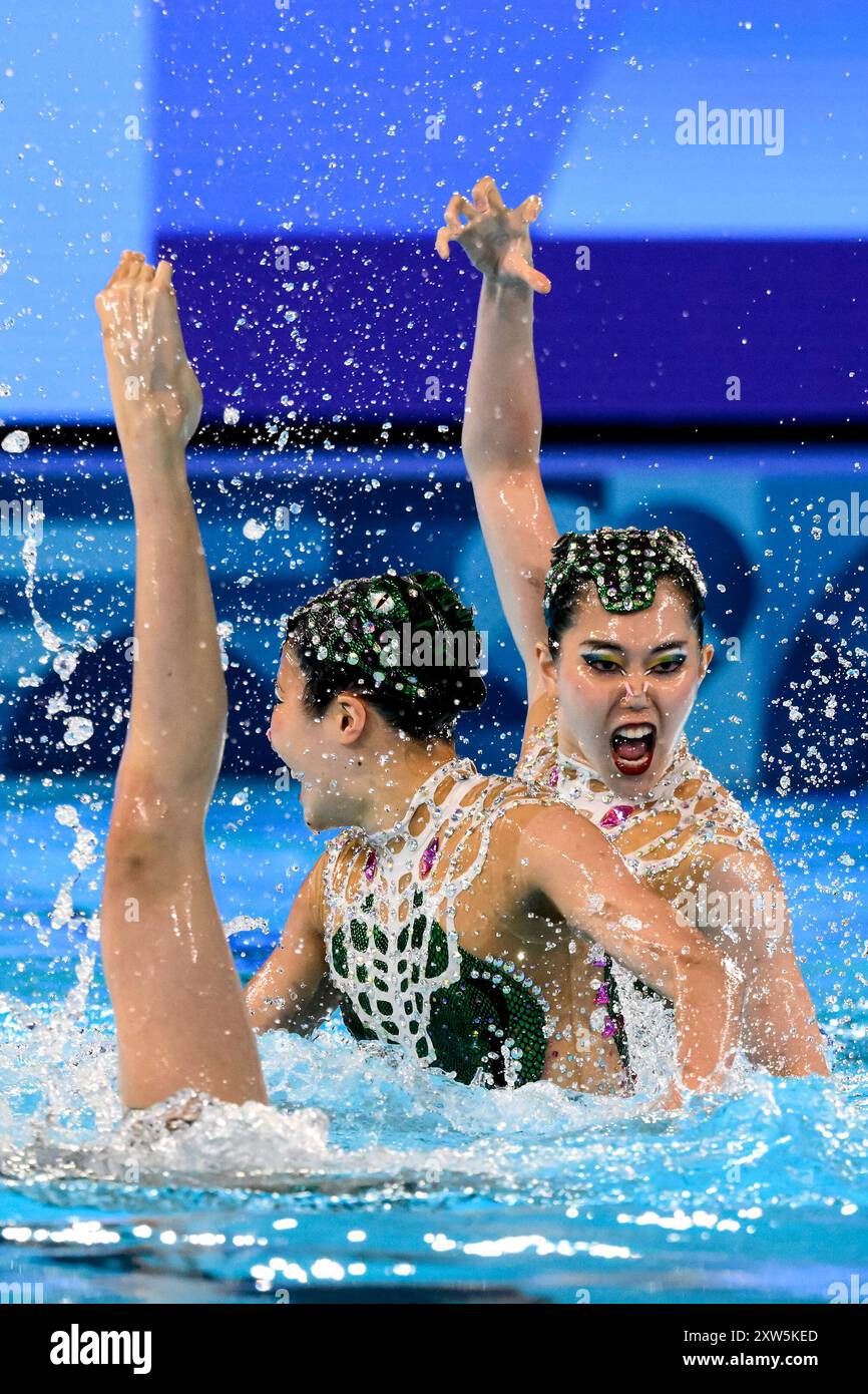 Athletes of team Japan compete in the artistic swimming Team Acrobatic ...