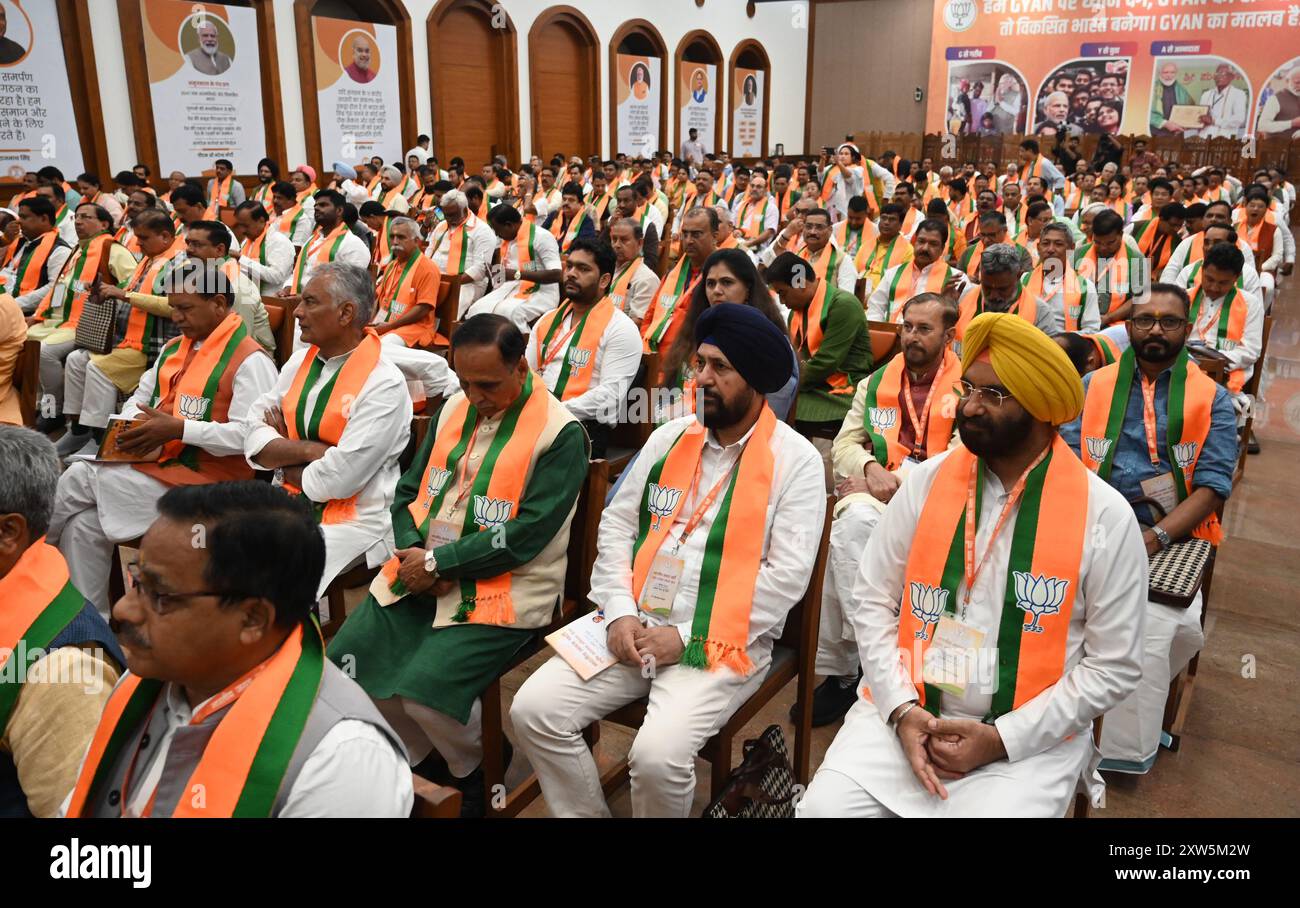 NEW DELHI, INDIA - AUGUST 17: Members of ‘BJP National Office Bearers ...