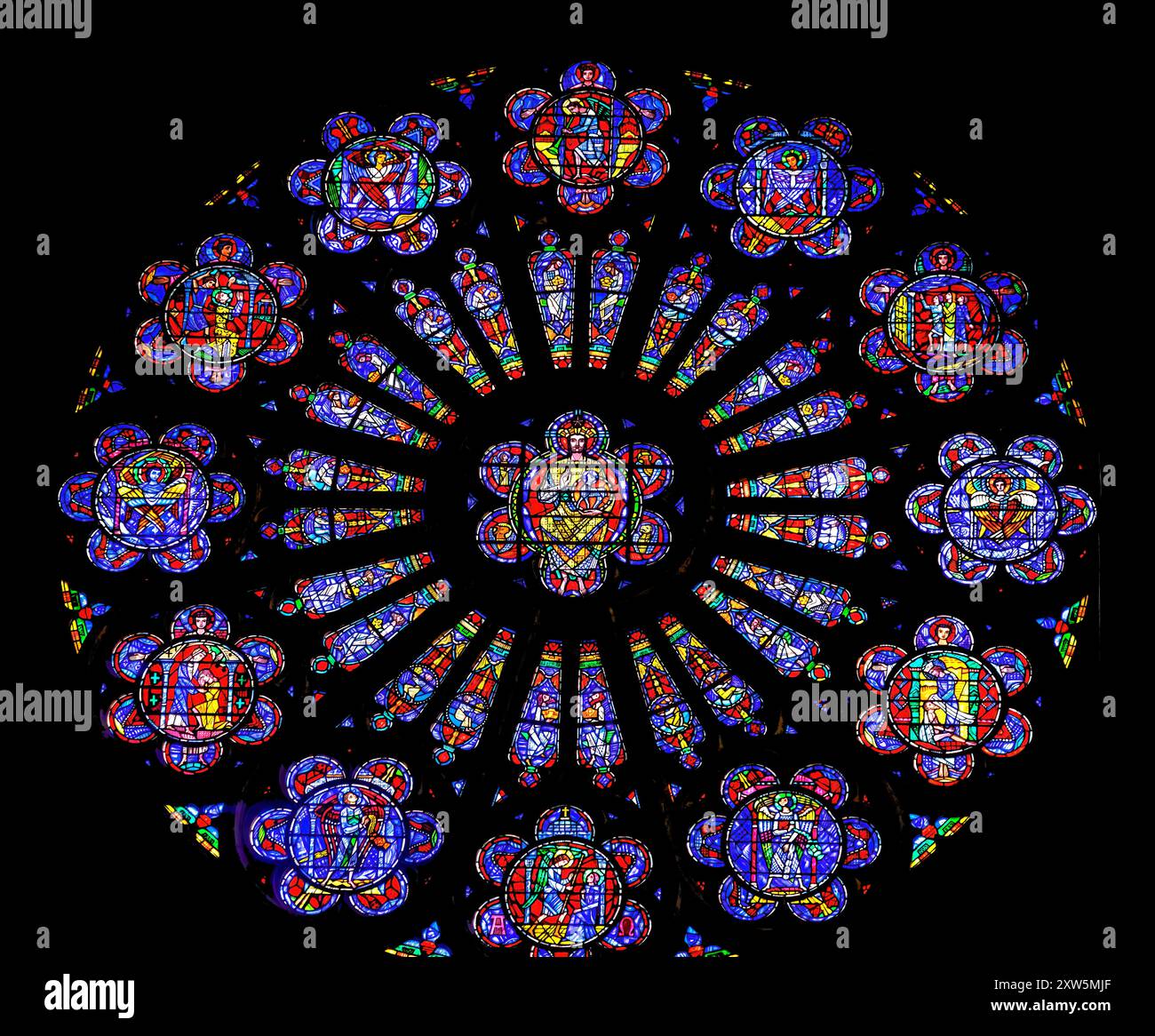 King Jesus Rose Window Stained Glass Basilica National Cathedral of St ...