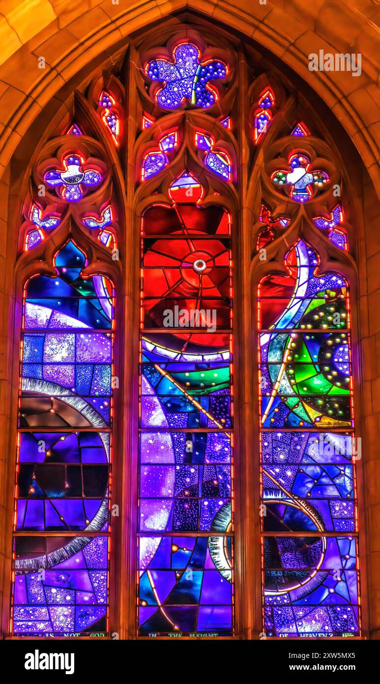 Space Stained Glass Window Moon Rock inside Glass Basilica National ...