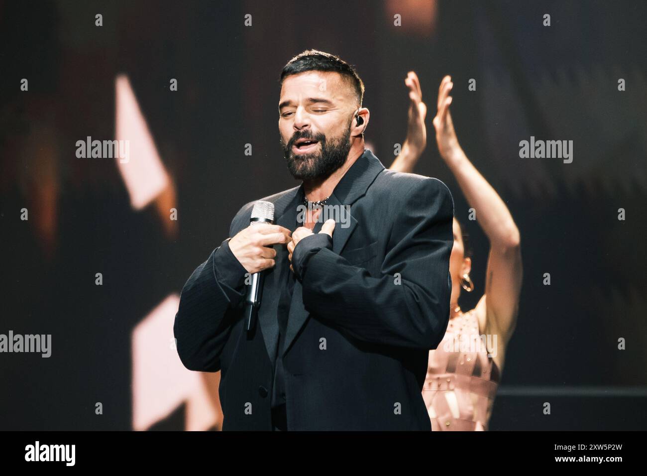 Singer Ricky Martin during a performance at the WiZink Center on July ...