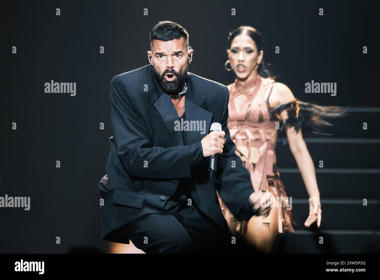 Singer Ricky Martin during a performance at the WiZink Center on July ...