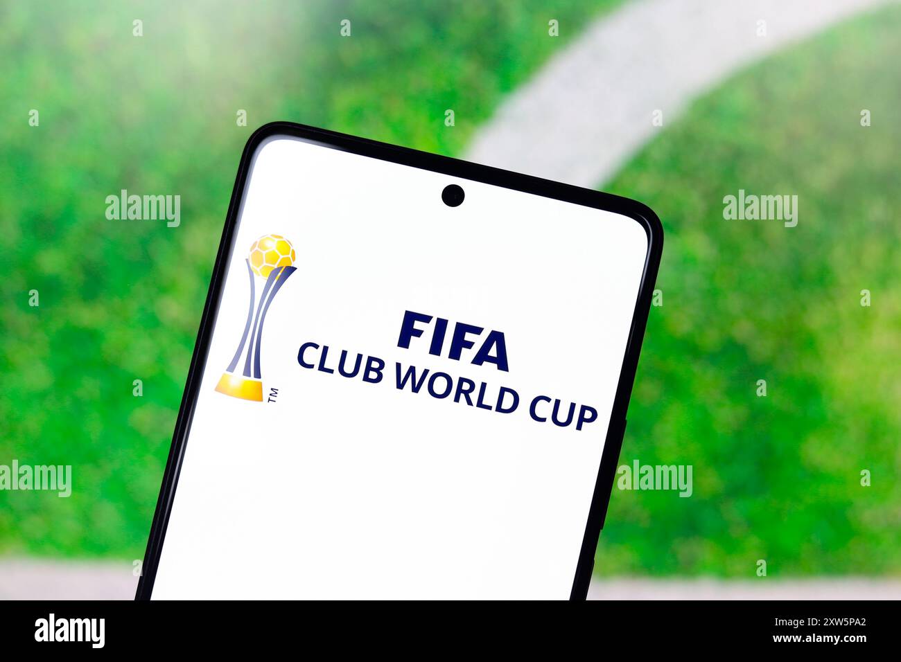 In this photo illustration, the FIFA Club World Cup logo is displayed ...