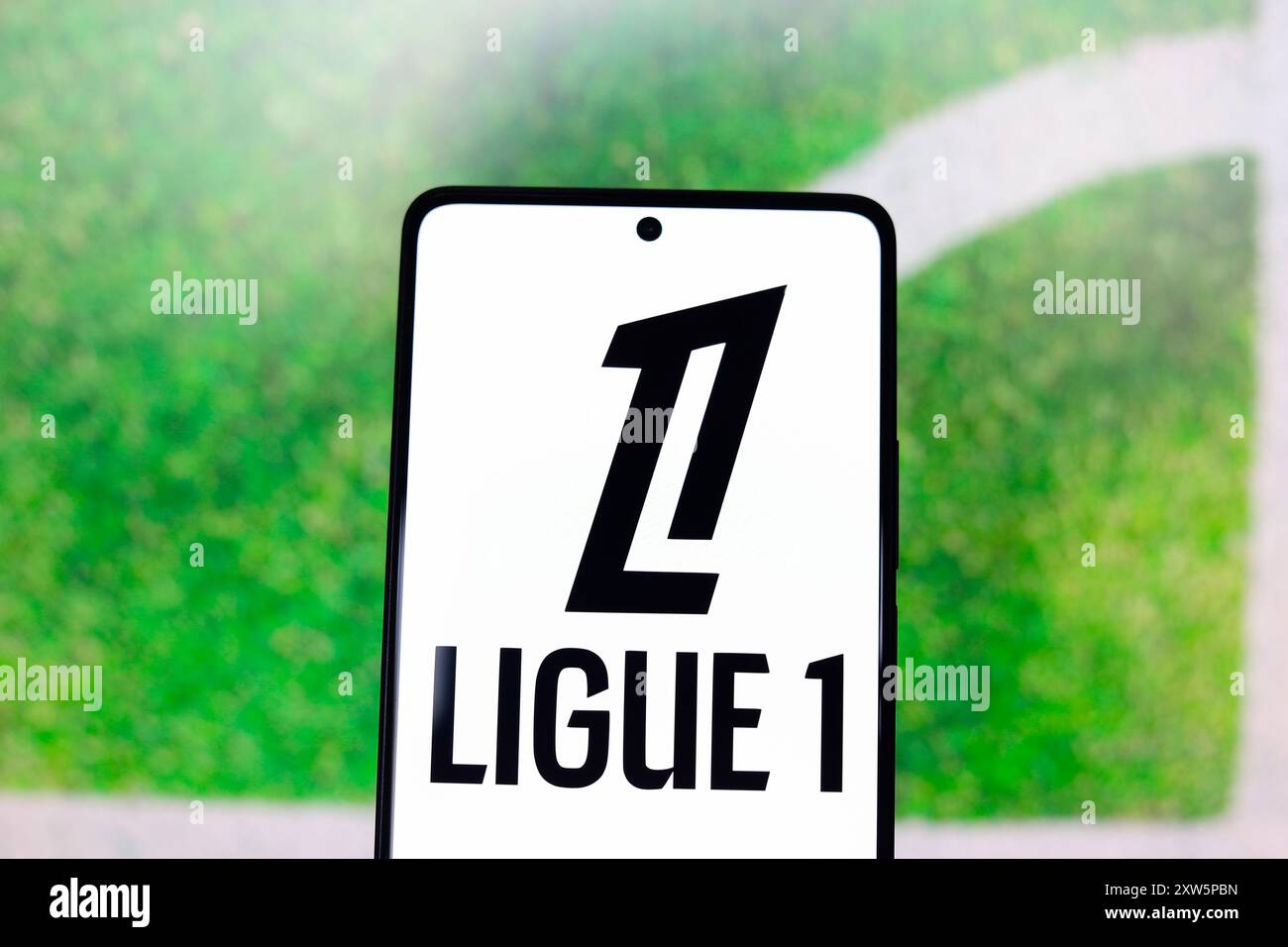 In this photo illustration, the Ligue 1 logo is displayed on a ...