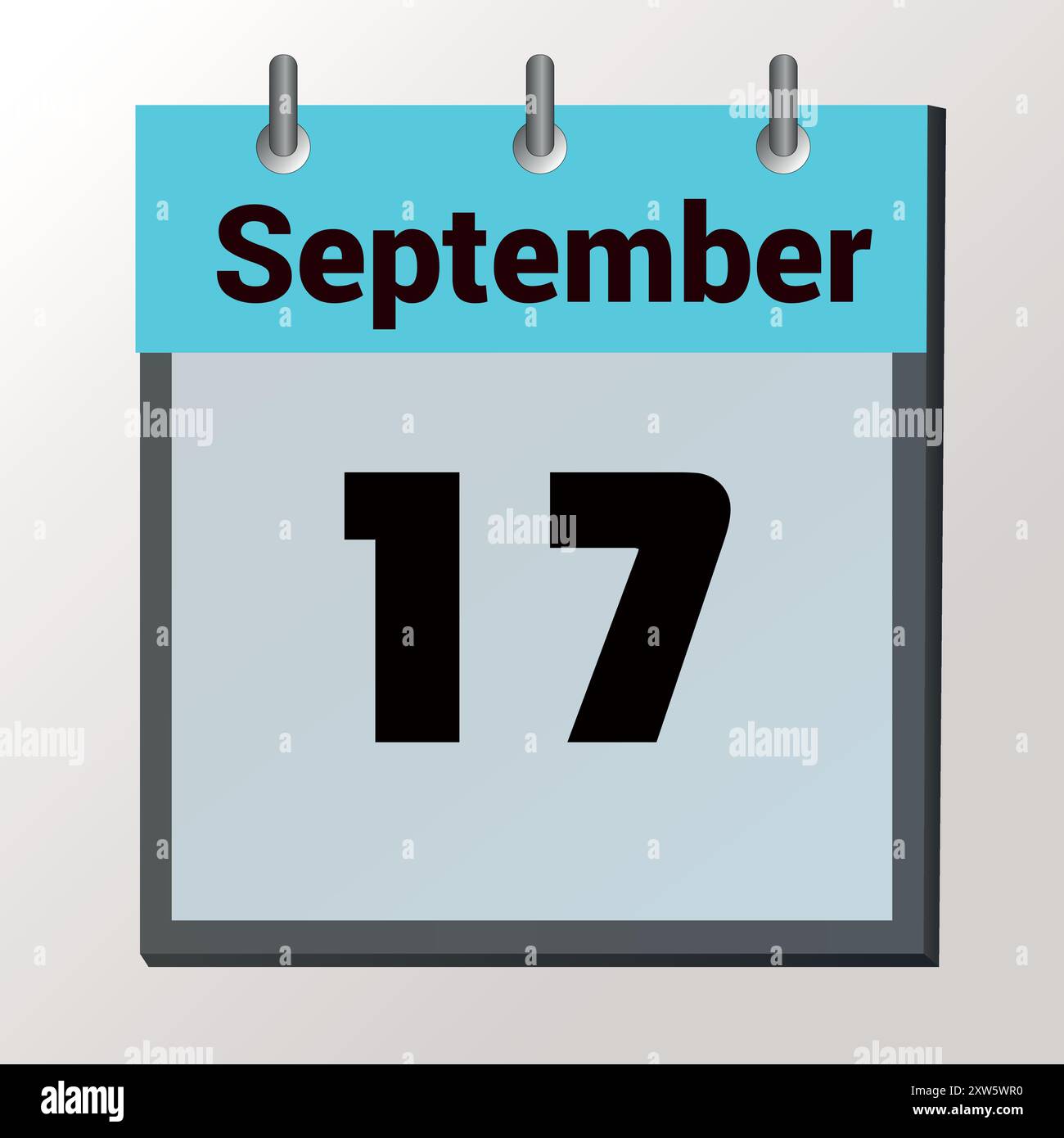 day on the calendar, vector image format, September 17 Stock Vector ...