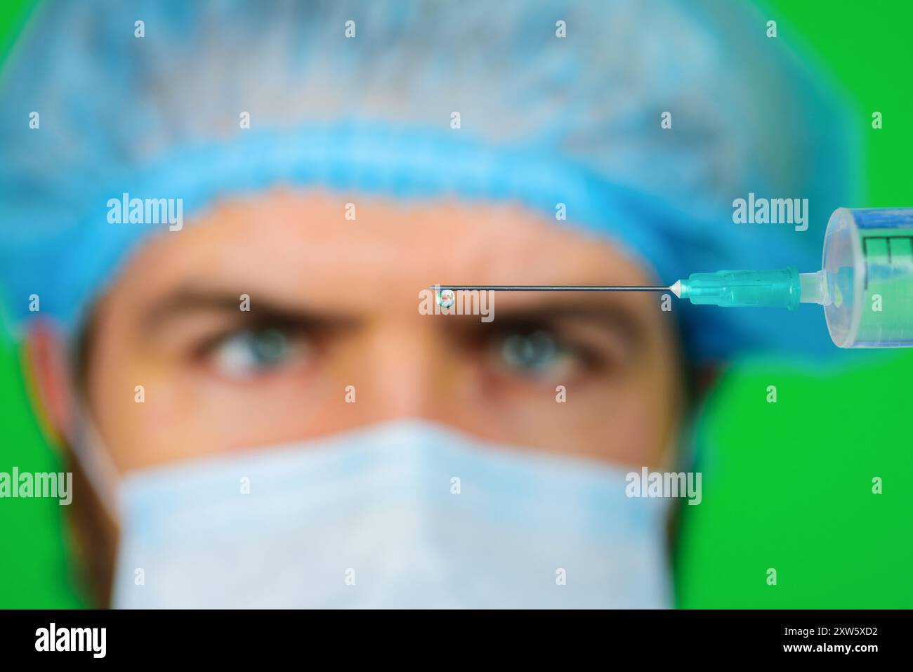 Vaccination and immunization. Physician, nurse with syringe with dose ...