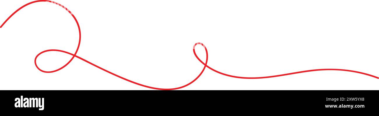 Curved red line drawing in a minimalist style Stock Vector Image & Art ...