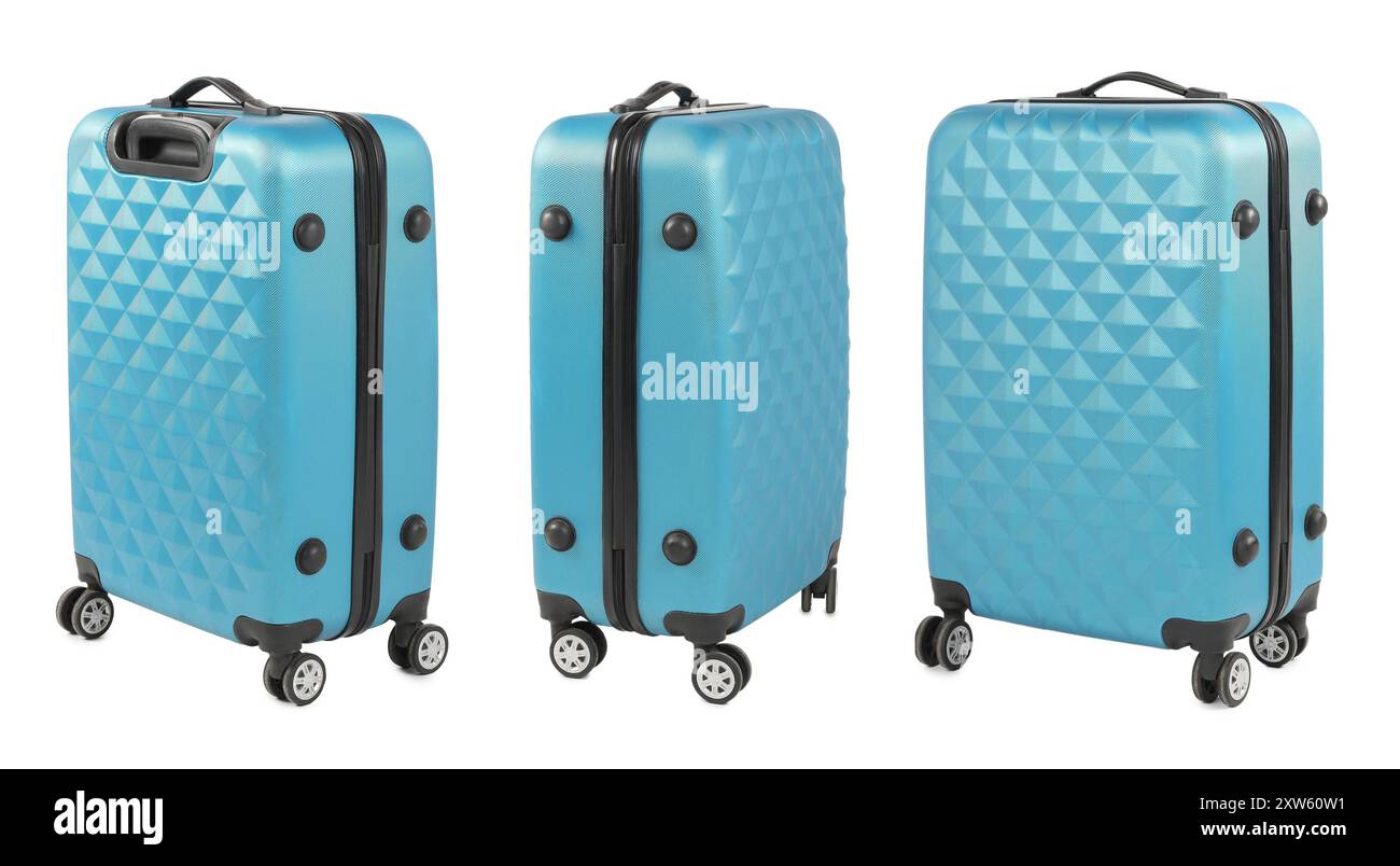 Set light blue suitcase hi-res stock photography and images - Alamy