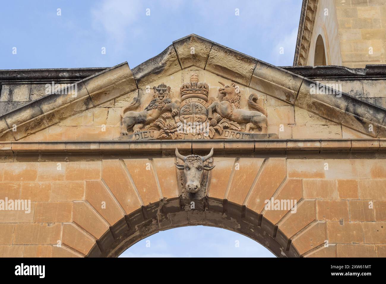 Malta, between Senglea and Birgu, carving on Royal Navy Victualling ...