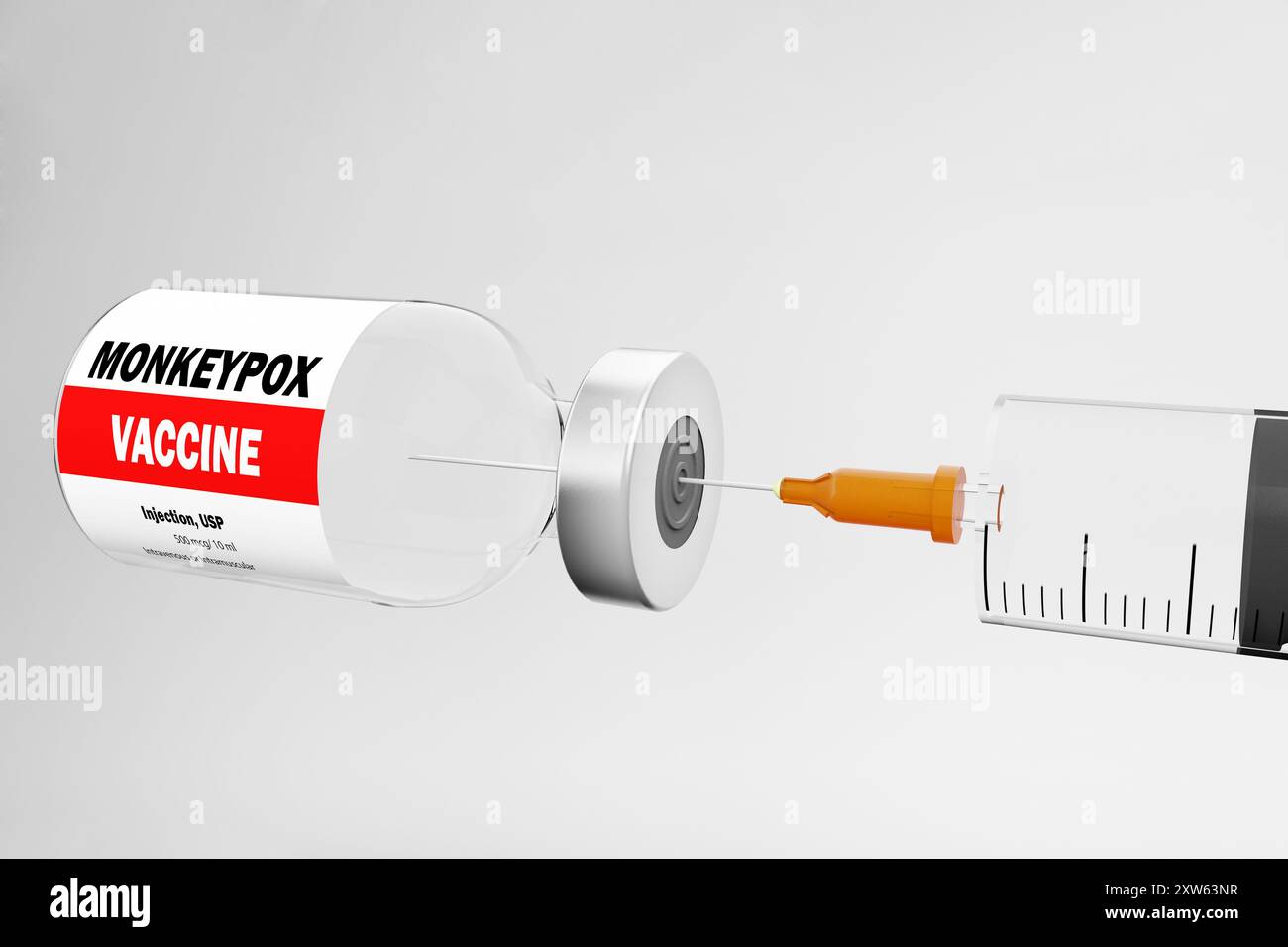 Spectacular bottle Monkeypox Vaccine levitating in the air with a ...