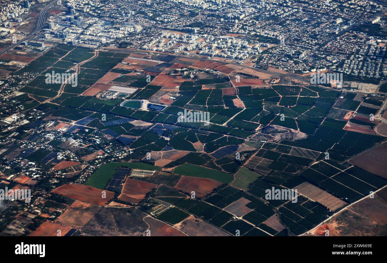 Aerial views of farms in the Sharon district in Israel Stock Photo - Alamy