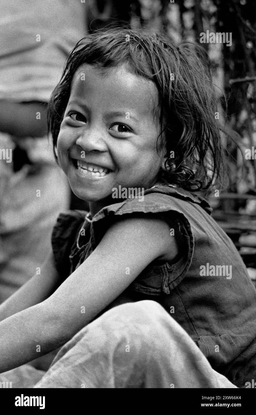 A young Nepal girl gives a happy smile - Kathmandu, Nepal 1988 Stock ...