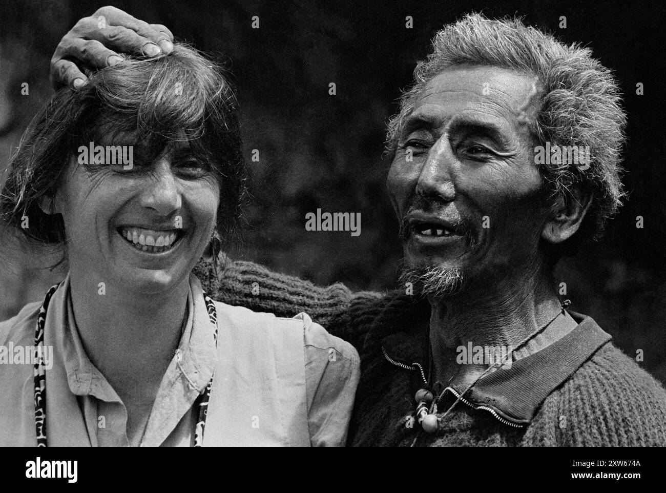 Christine Kolisch jokes with a local man in the Do Tarap valley of the ...