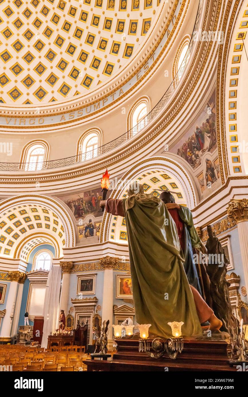 23 Mar 2023. Malta, Mosta. The Sanctuary Basilica of the Assumption of Our Lady, or Rotunda of ...
