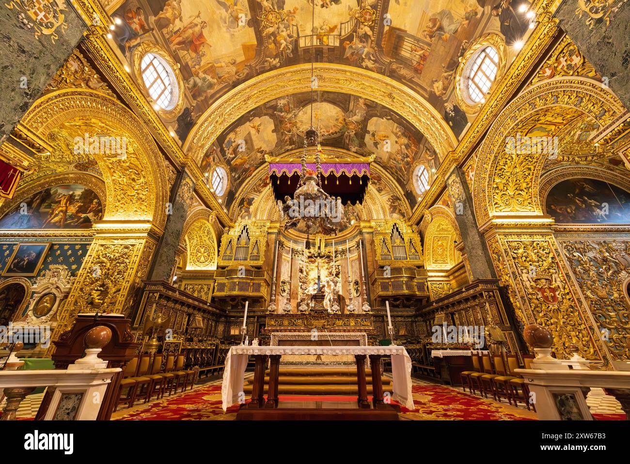 23 Mar 2023. Malta, Valletta. St. John's Co-Cathedral. Interior main ...
