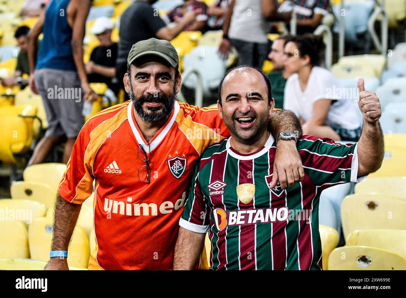 Rio, Brazil - august 17 2024: Fans in match between Fluminense x ...