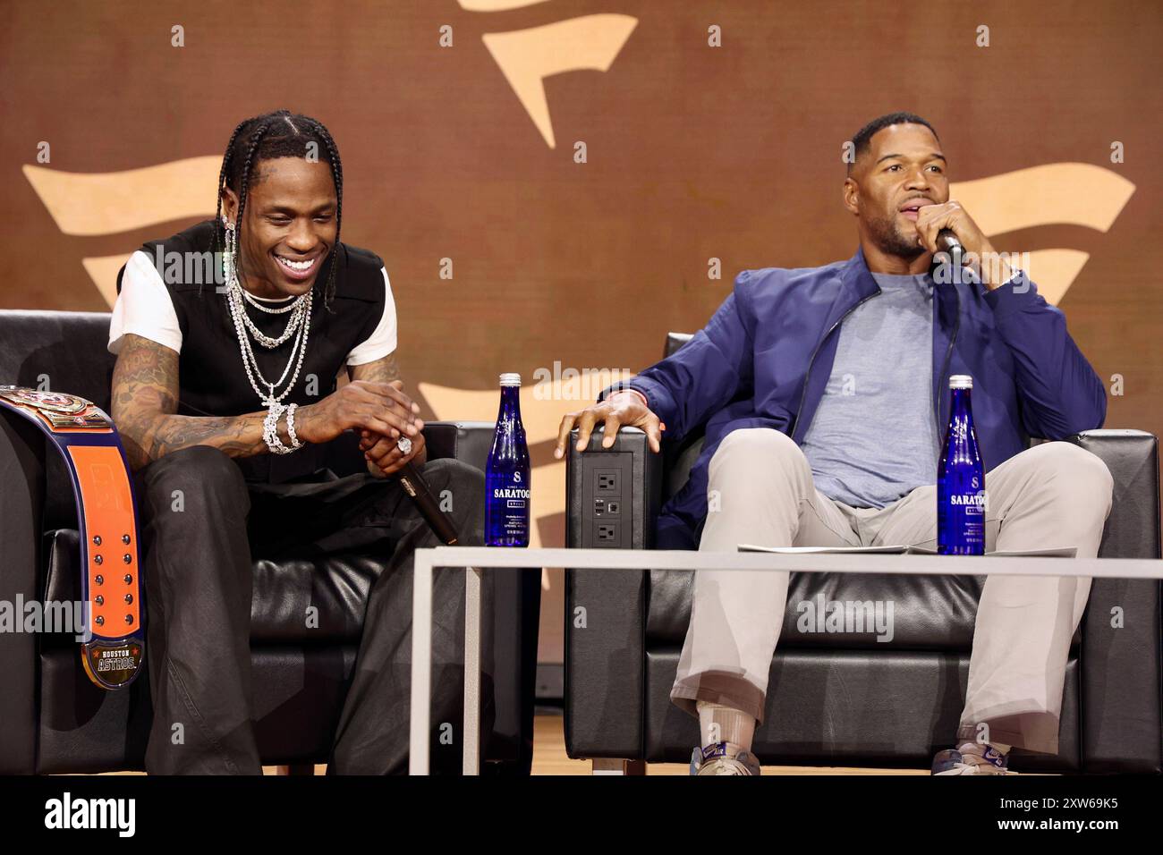 New York, NY, USA. 17th Aug, 2024. Travis Scott and Michael Strahan at ...