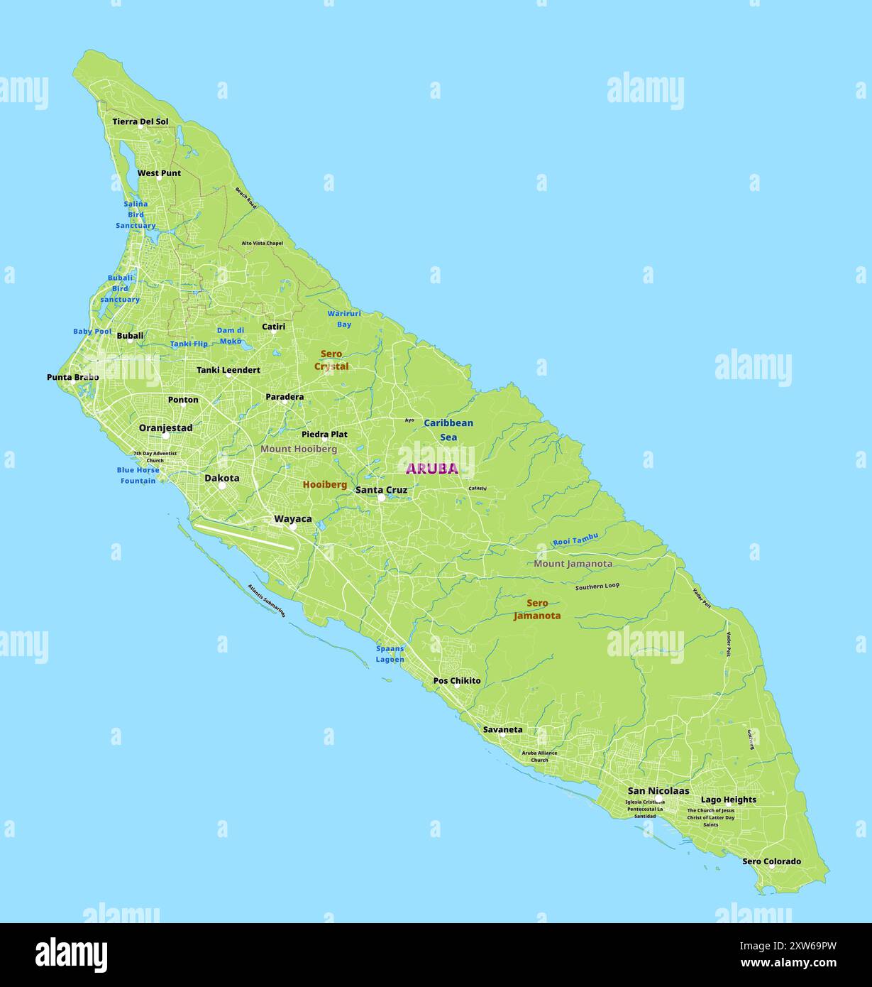 Simple political map of Aruba Stock Vector Image & Art - Alamy