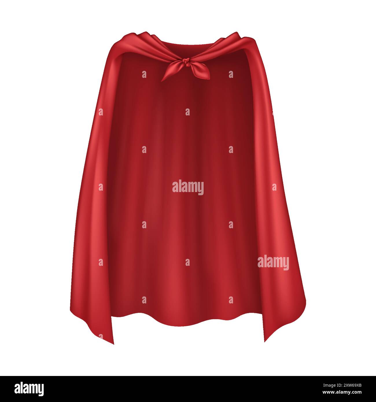 Scarlet hero cape hanging on shoulders realistic vector illustration ...