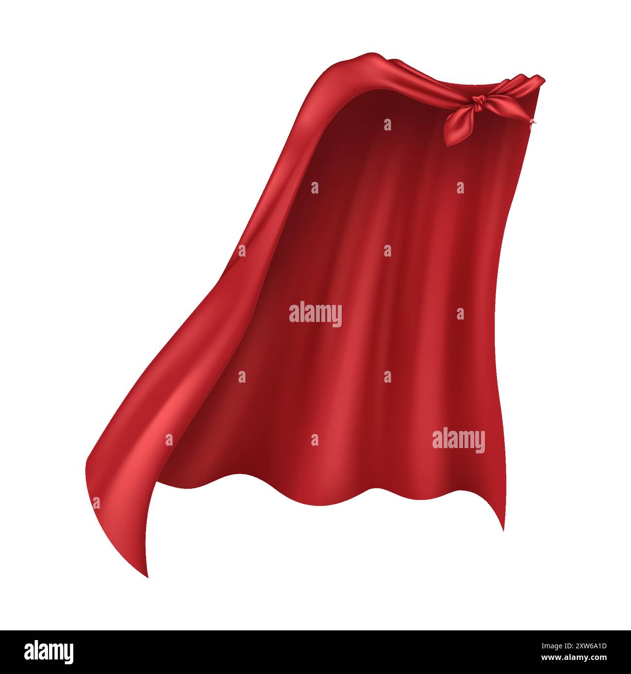 Silk superhero cloak tied on imaginary shoulders realistic vector ...