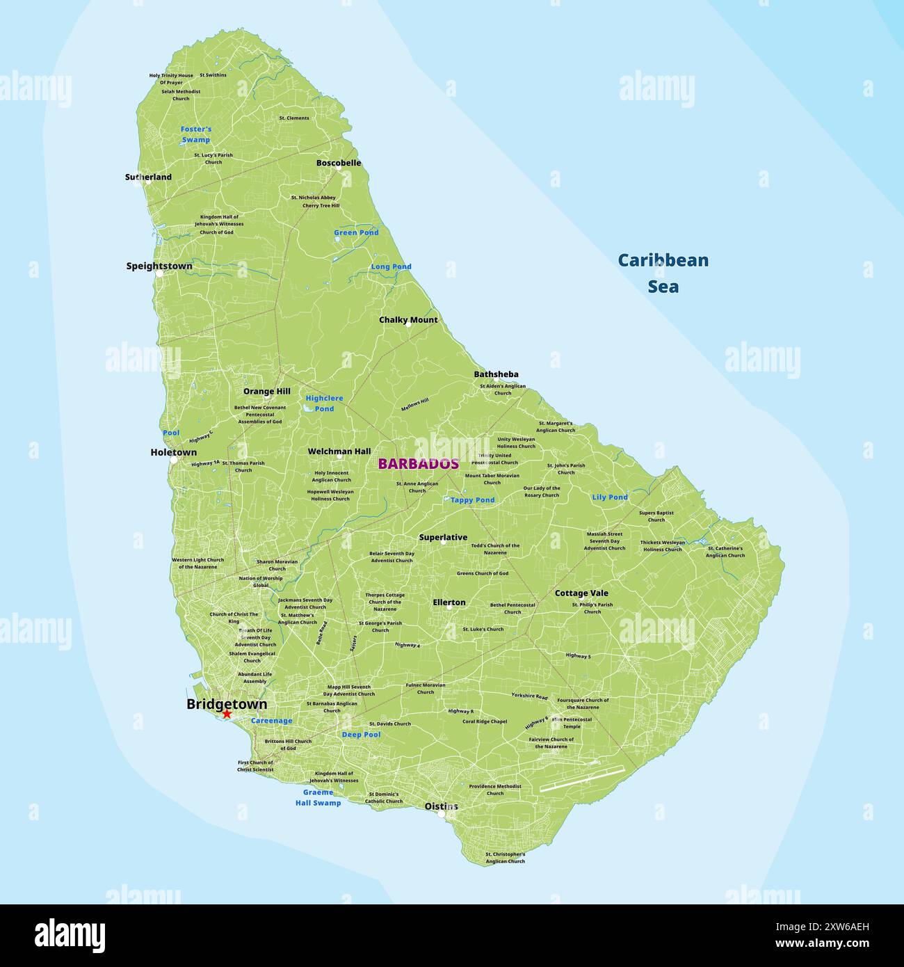 Simple political map of Barbados Stock Vector Image & Art - Alamy