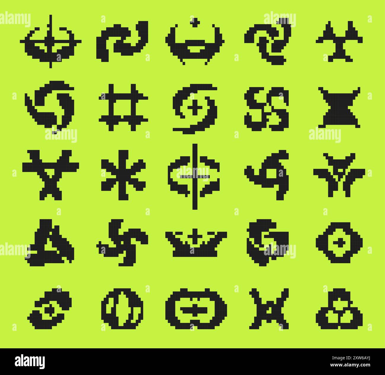 Y2K pixel style asset. 8 bit vector abstract shapes Stock Vector Image ...