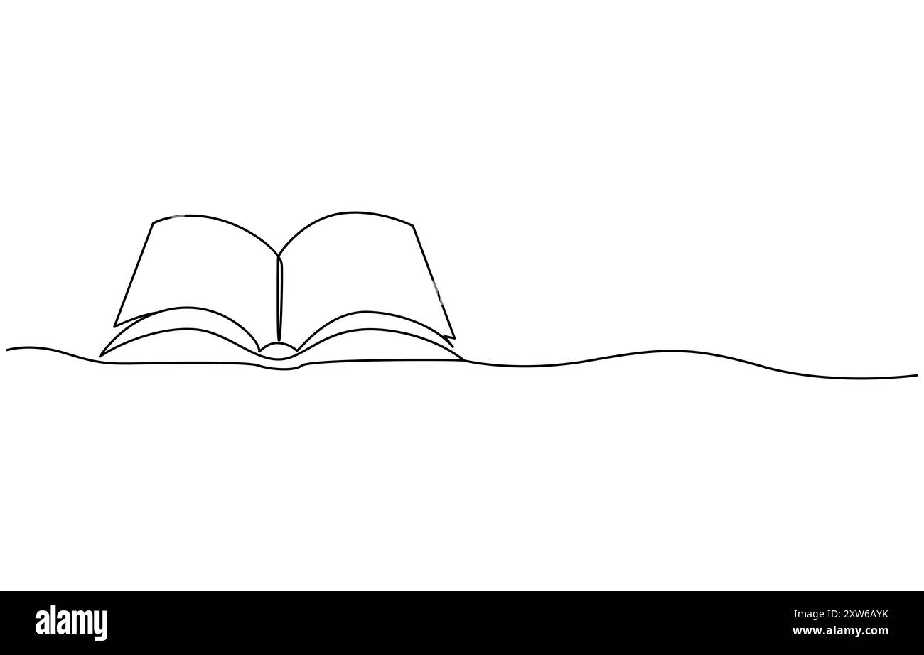Book continuous one line hi-res stock photography and images - Alamy