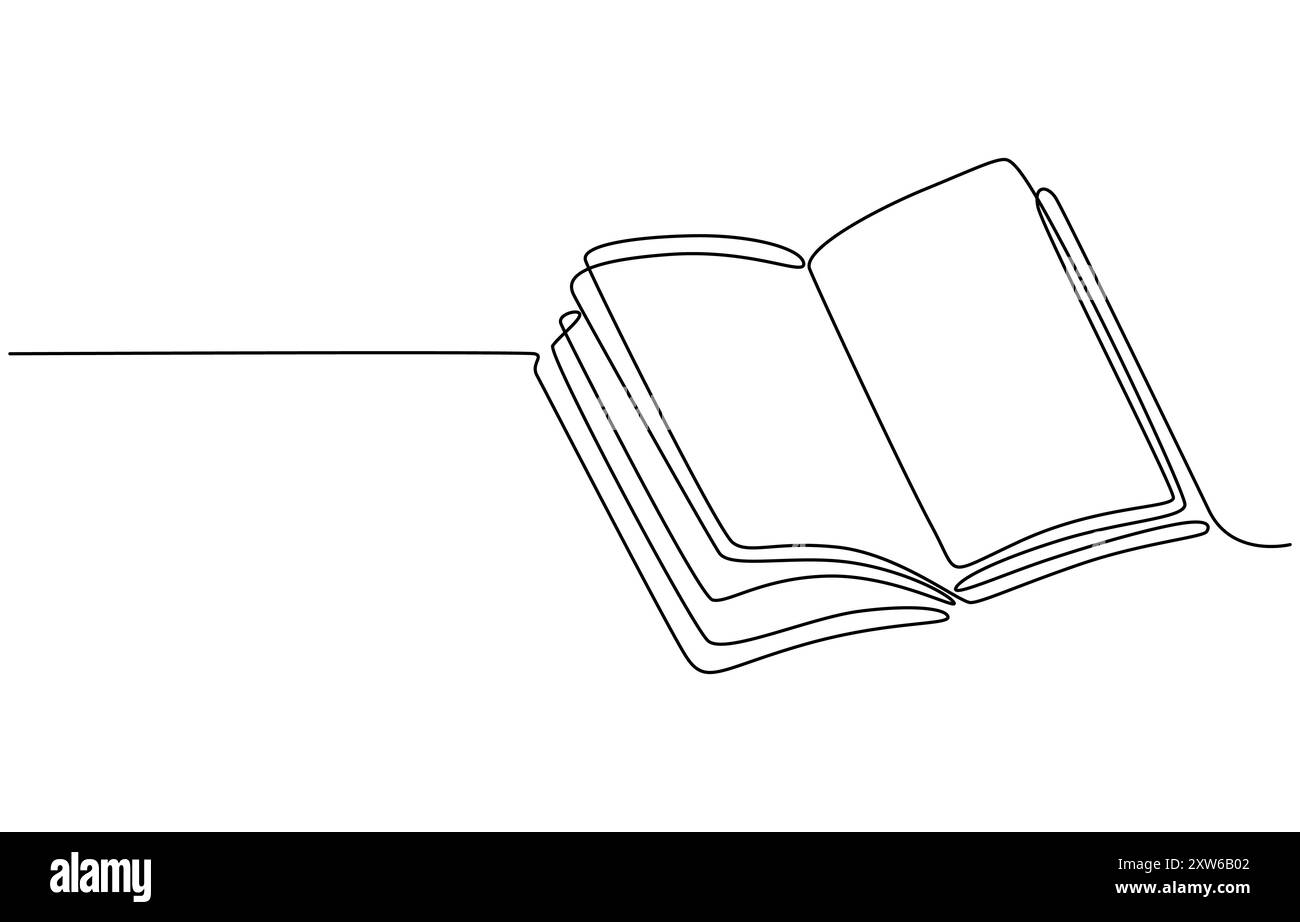 Book continuous one line hi-res stock photography and images - Alamy