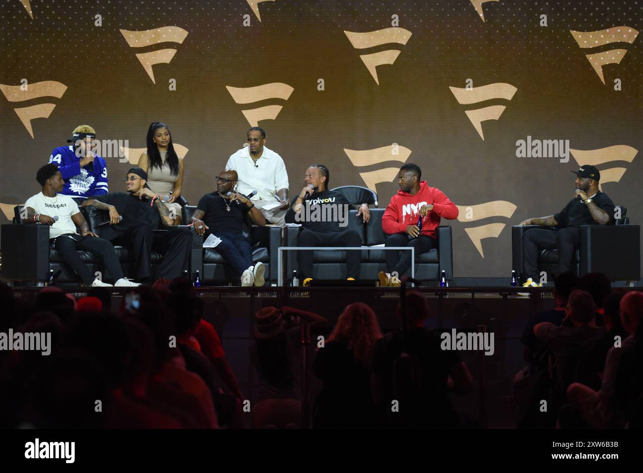 New York, USA. 17th Aug, 2024. Donald De La Haye, Druski, Kyle Kuzma ...