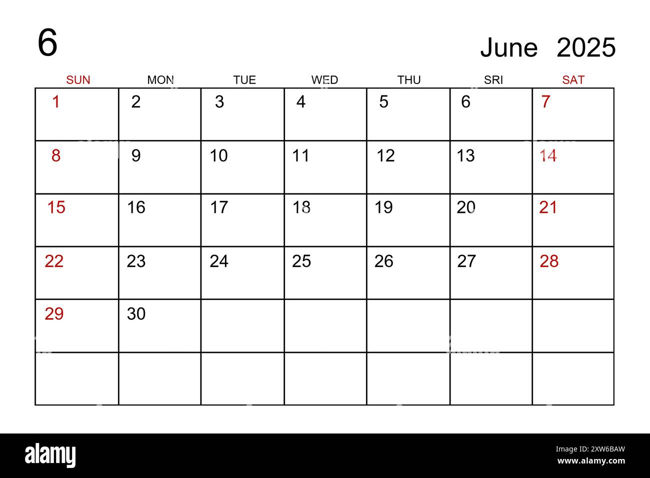 June 2018 Calendar Template June 2025 Calendar Template On White Paper