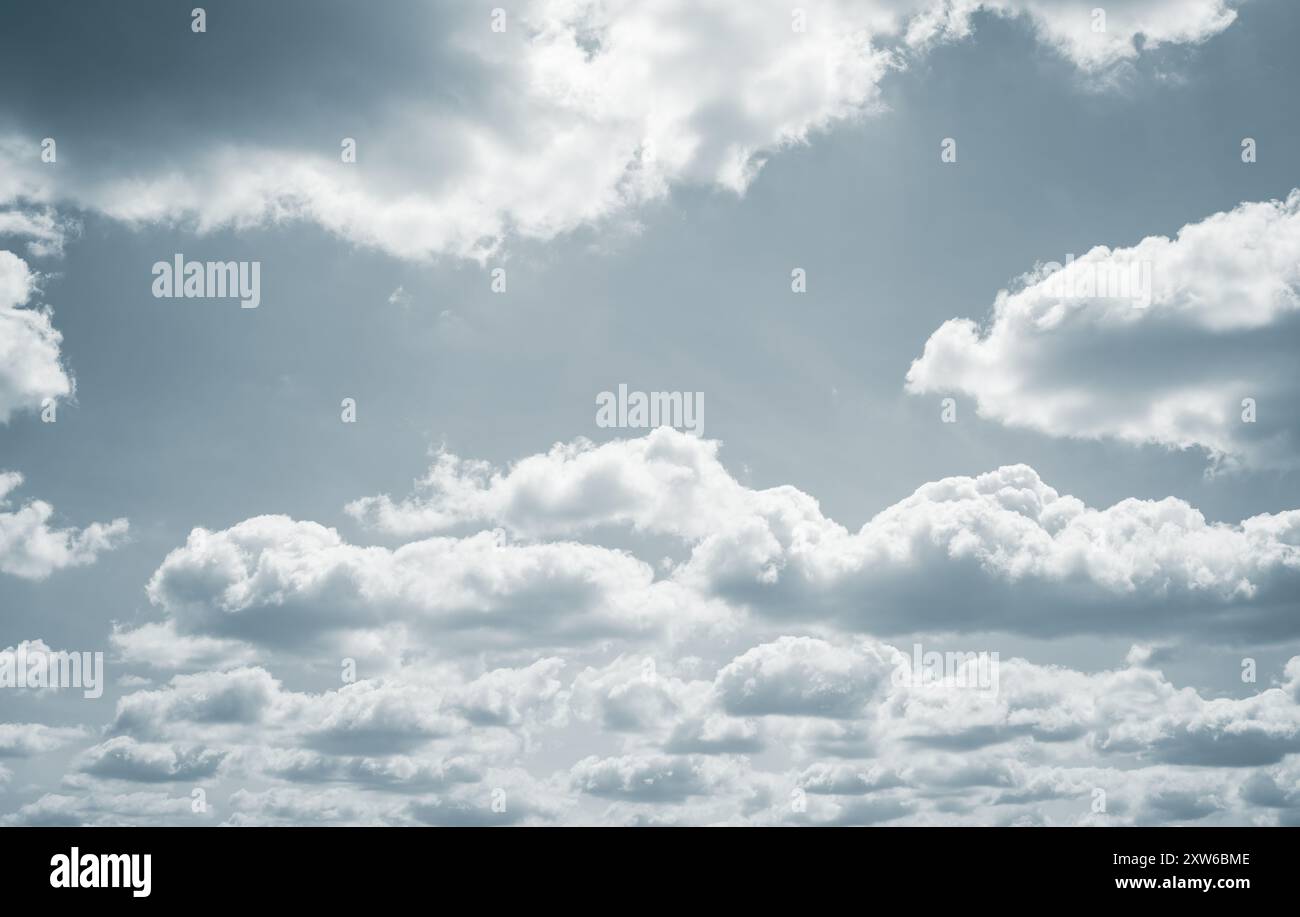 Dramatic overcast sky with gray clouds forming moody and tranquil ...