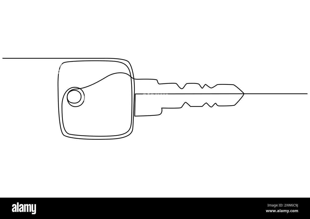 Key single line vector one continuous line drawing of key key line ...