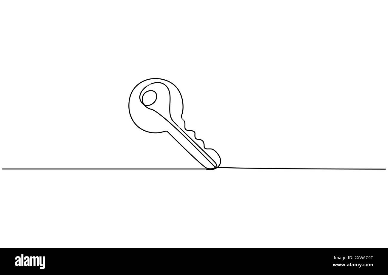 Key single line vector one continuous line drawing of key key line ...