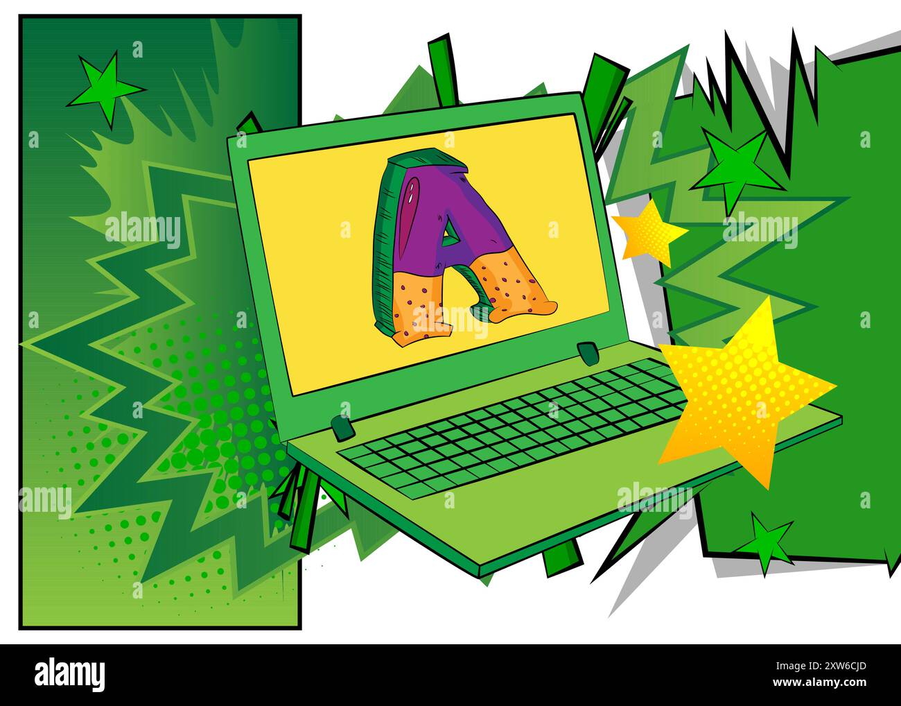 Cartoon laptop comic book notebook Stock Vector Images - Alamy