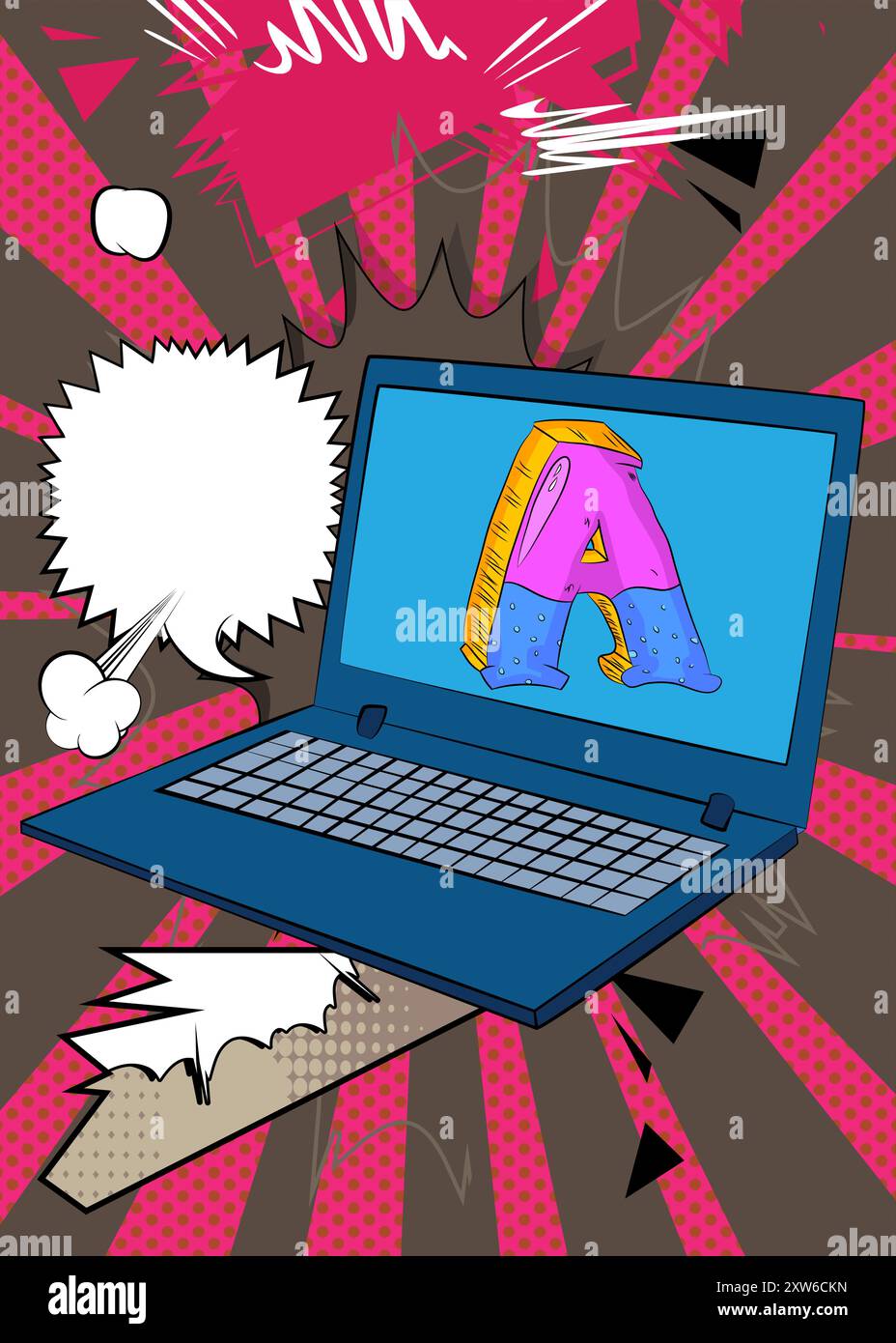 Cartoon laptop comic book notebook Stock Vector Images - Alamy