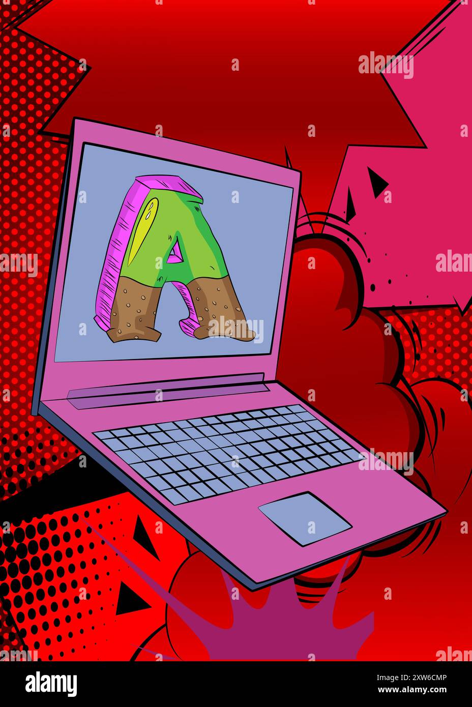 Cartoon laptop comic book notebook Stock Vector Images - Alamy
