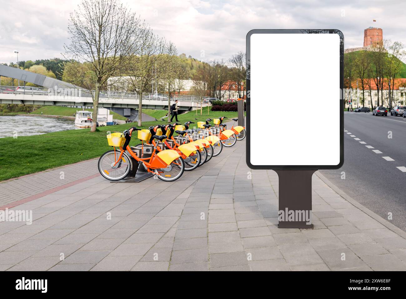 Blank Mockup Of Street Advertising Billboard On A City Sidewalk ...