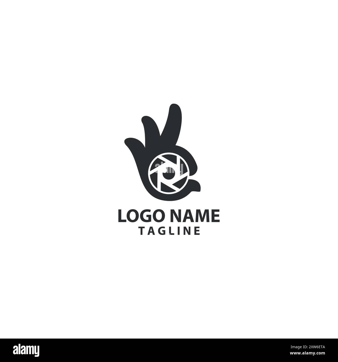 hand shutter logo design vector Stock Vector Image & Art - Alamy