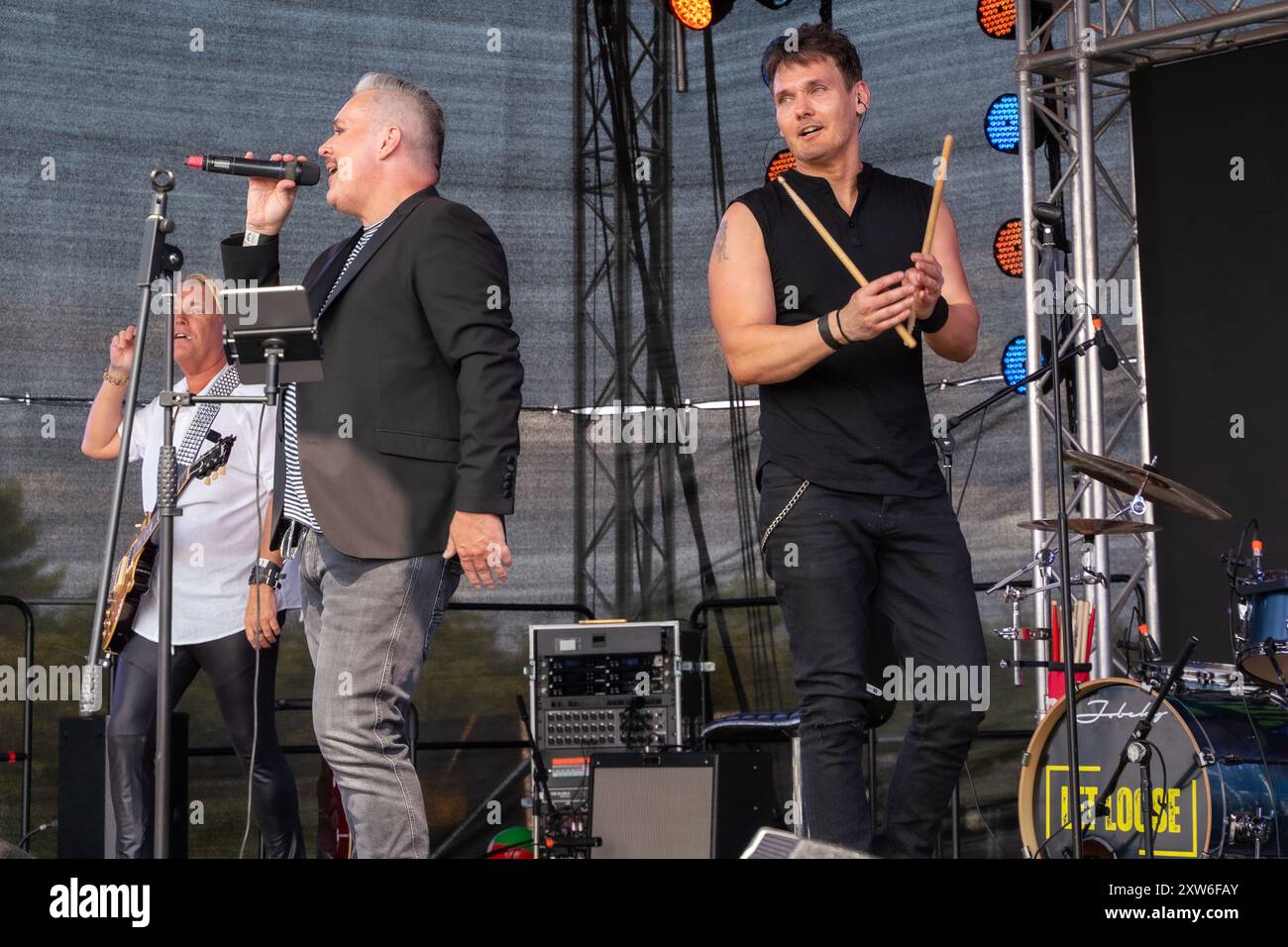 Essex, UK. 17th Aug, 2024. The band Let Loose Lee Murray, Matthew ...