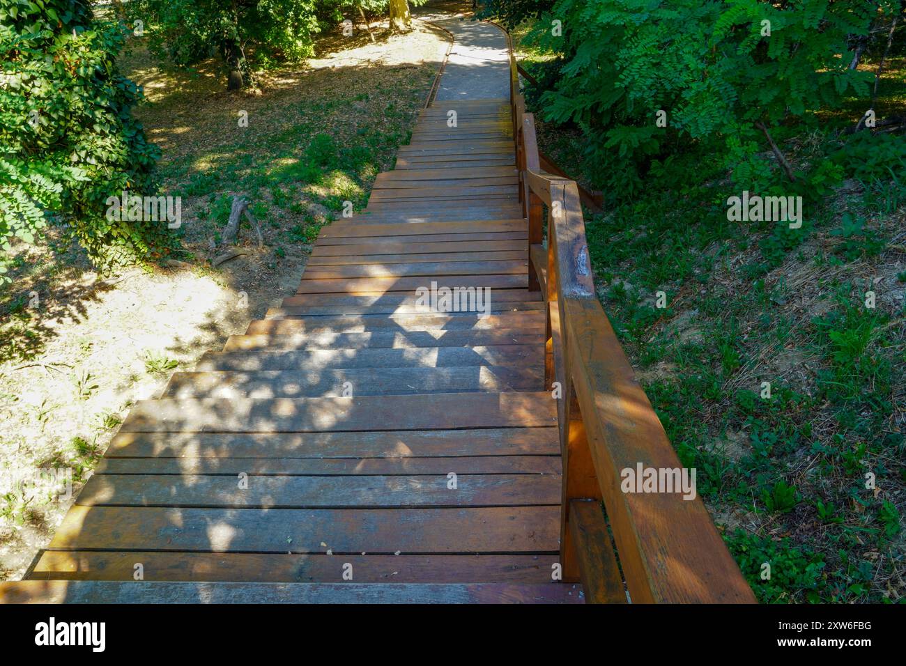 Outdoor old wooden stairs background Stock Photo - Alamy