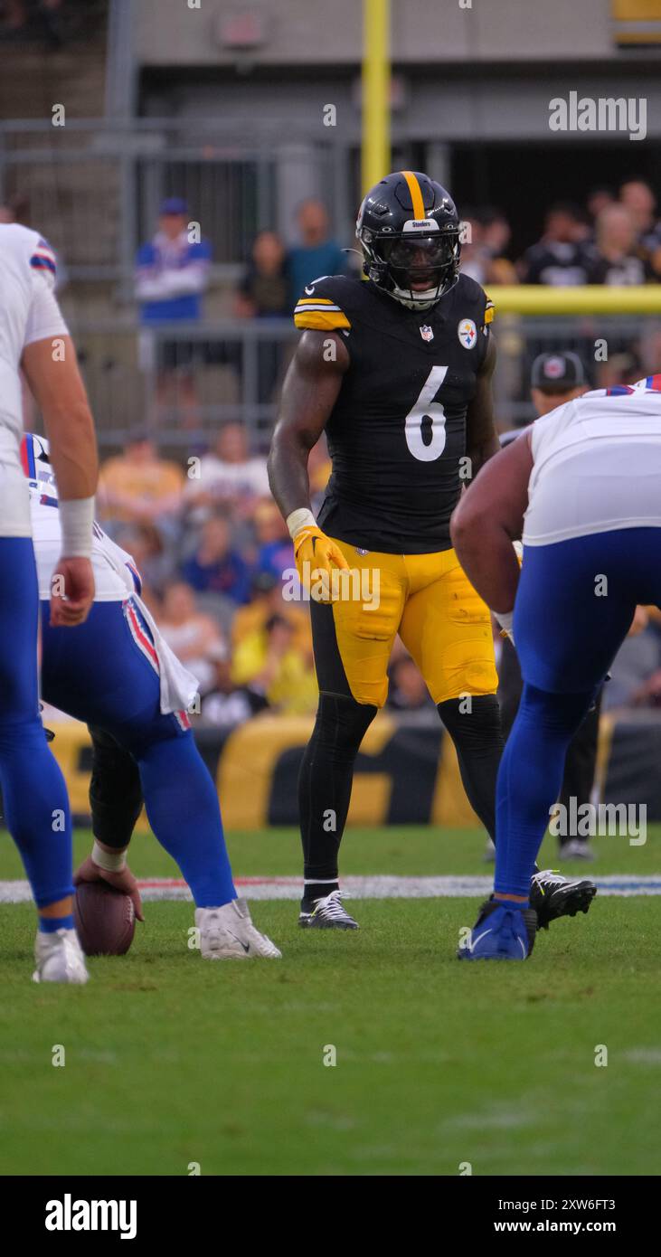 August 17, 2024: Patrick Queen #6 during the Steelers vs Bills game in ...