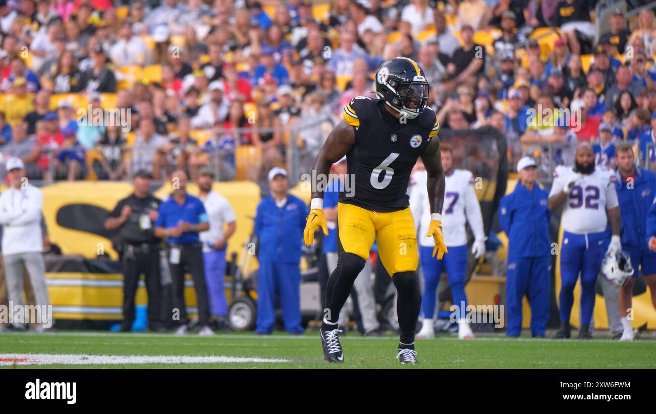 August 17, 2024: Patrick Queen #6 during the Steelers vs Bills game in ...