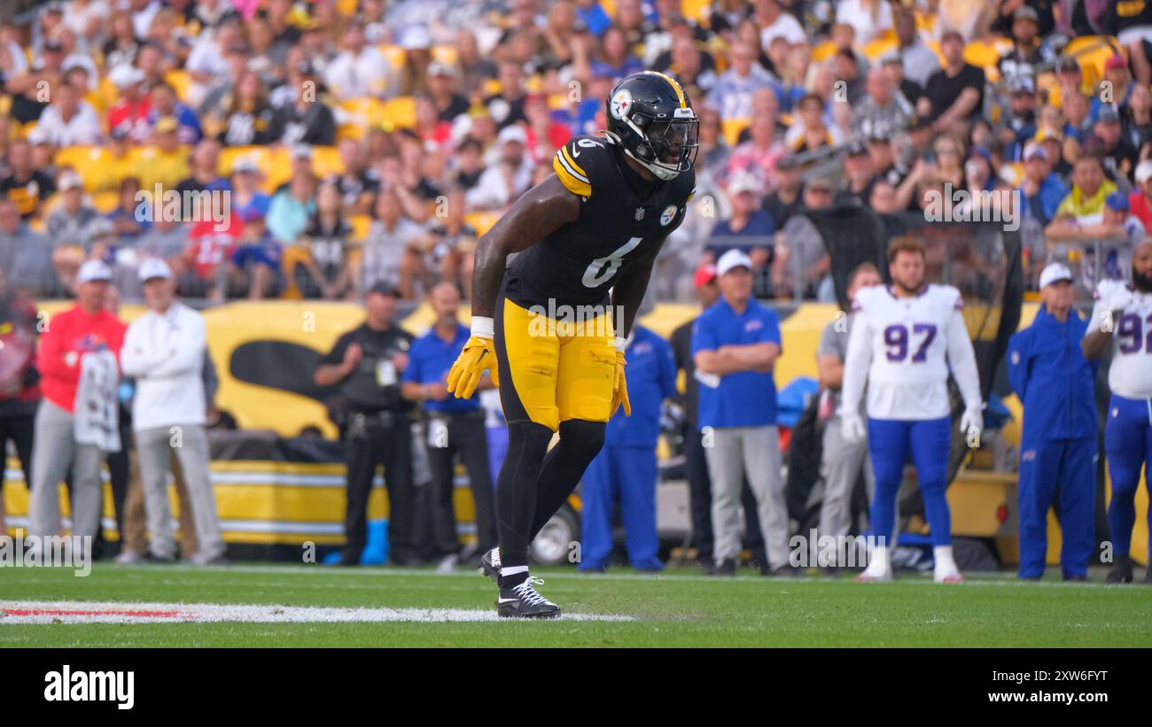 August 17, 2024: Patrick Queen #6 during the Steelers vs Bills game in ...