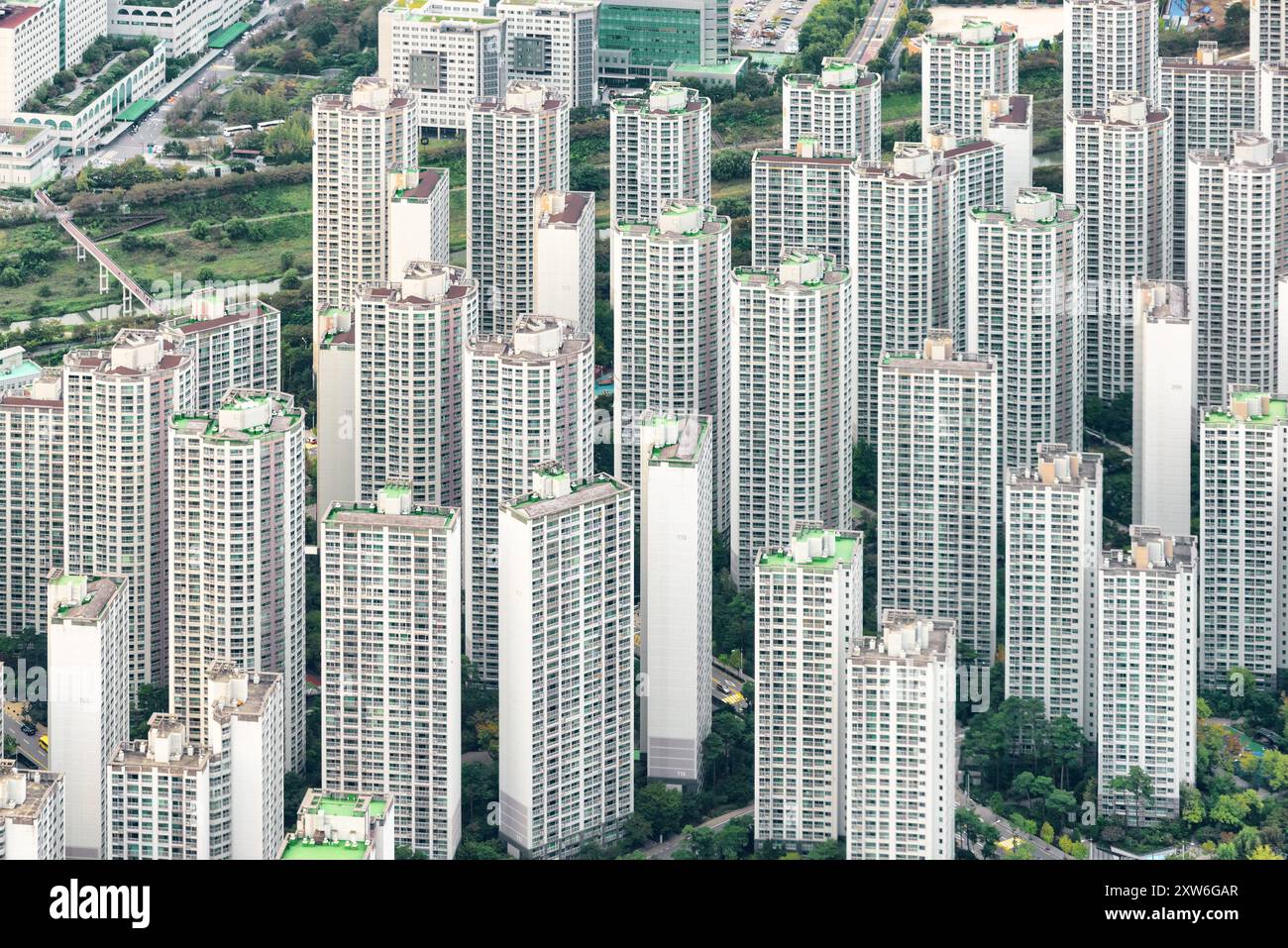 Aerial view of high-rise residential buildings, Seoul Stock Photo - Alamy