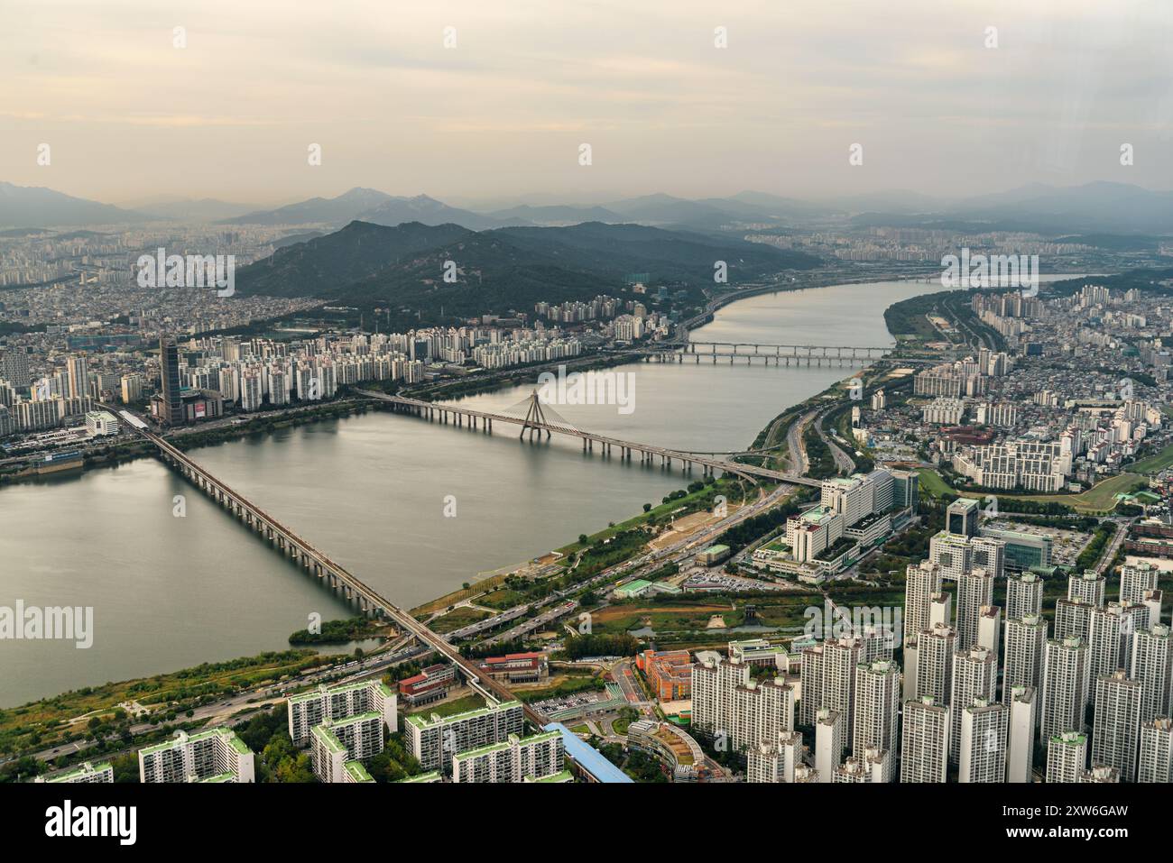 Aerial view of the Han River in Seoul, South Korea Stock Photo - Alamy