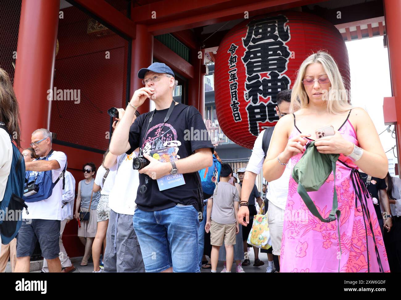 Tokyo, Japan. 18th Aug, 2024. Foreign tourists visit Tokyo's Asakusa ...
