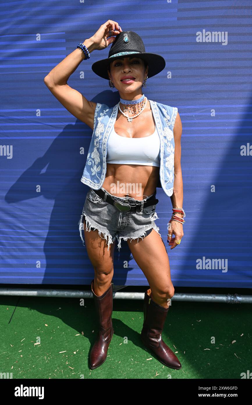 LONDON, UK. 17th Aug, 2024. Raquel Rojas is a horse owner CS15 of Evelina Tovek attends the LGCT ...