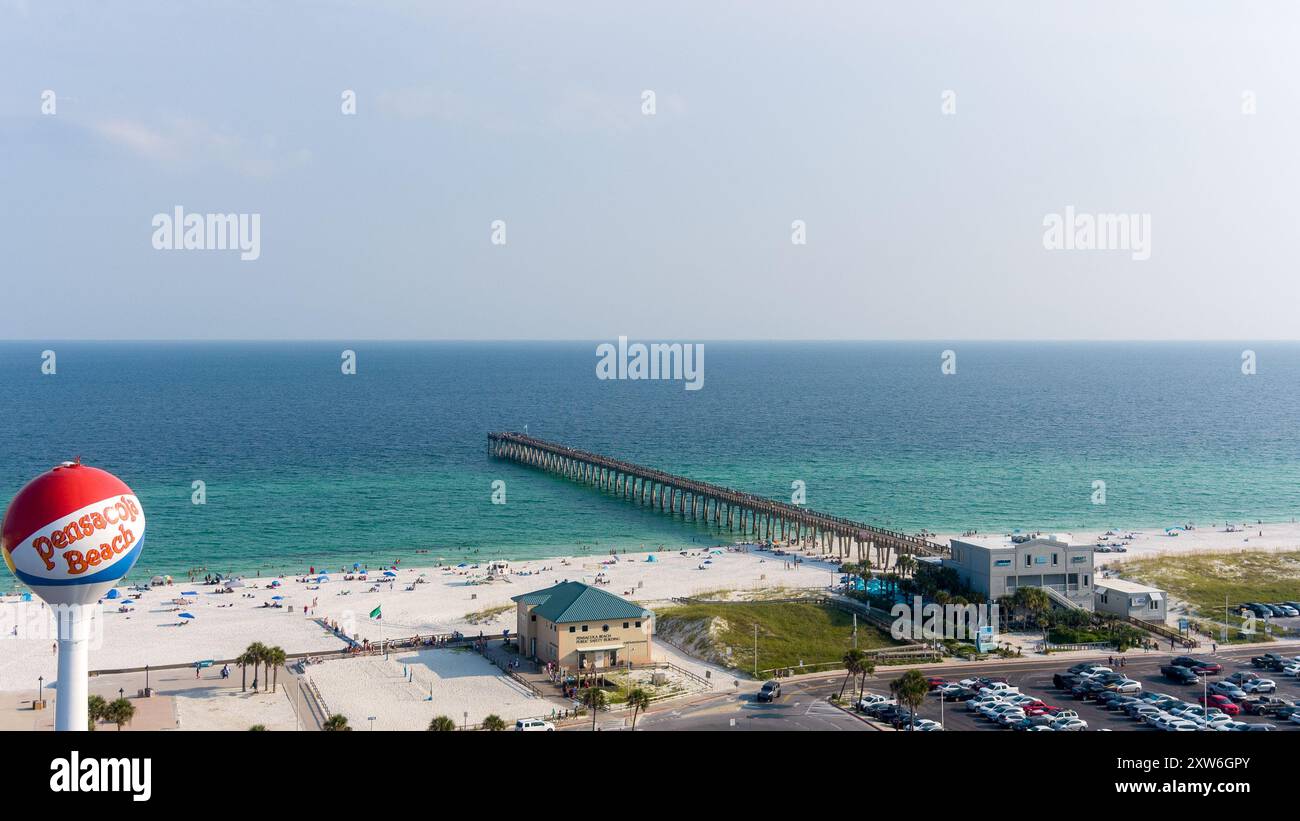 Aerial view of the gulf pier on the beach in Pensacola, Florida Stock Photo - Alamy