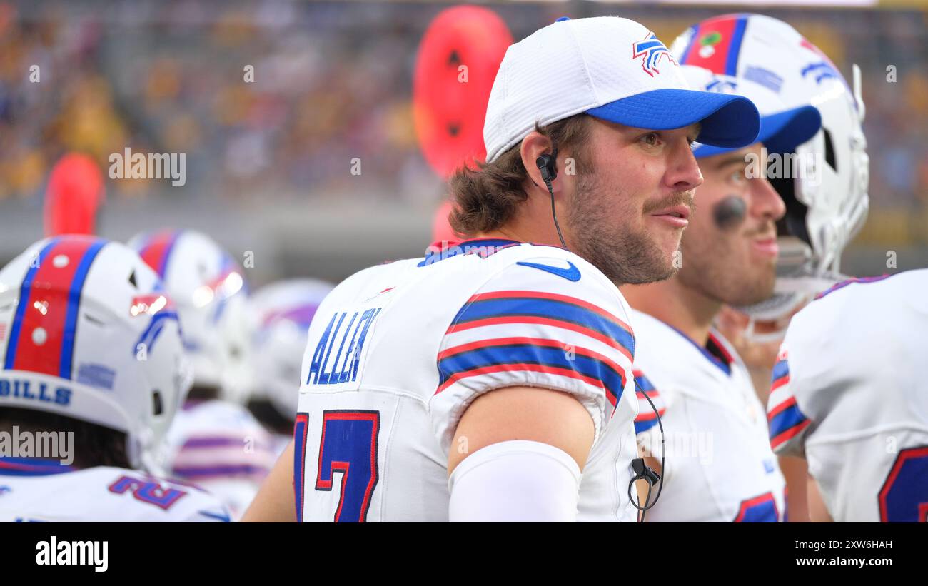August 17, 2024: Josh Allen #17 during the Steelers vs Bills game in ...