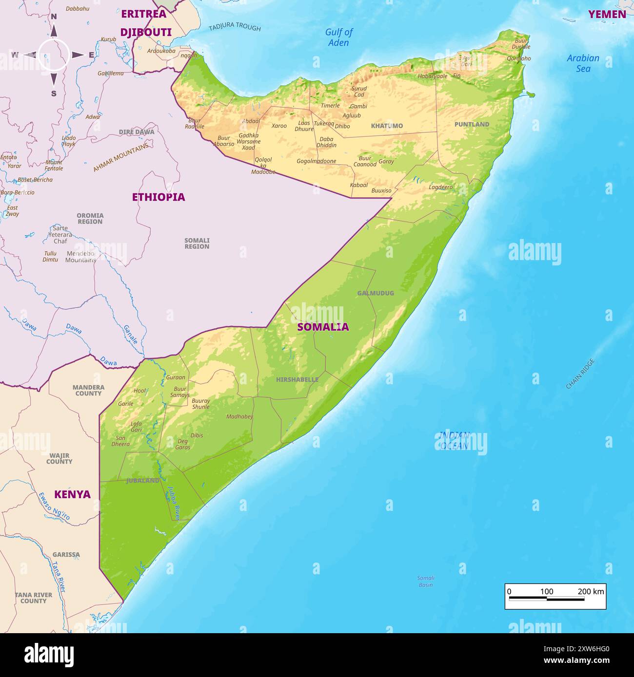 Somalia boundary hi-res stock photography and images - Alamy